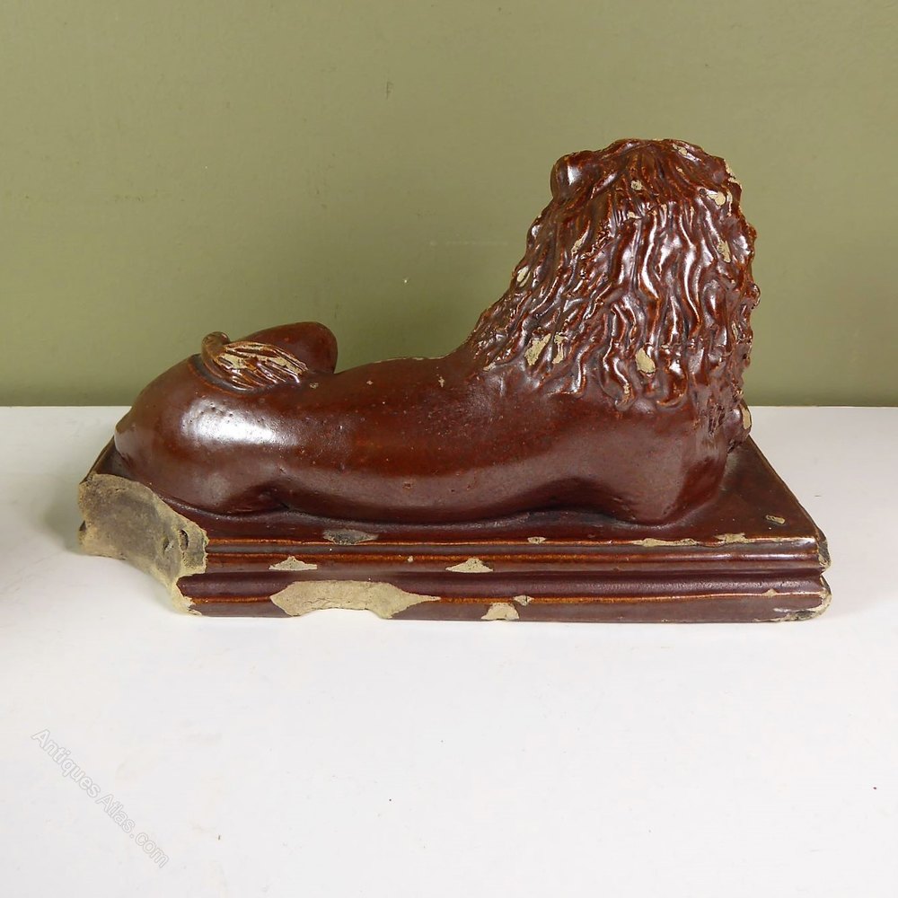 Antiques Atlas - Pair Of Salt Glazed Lions