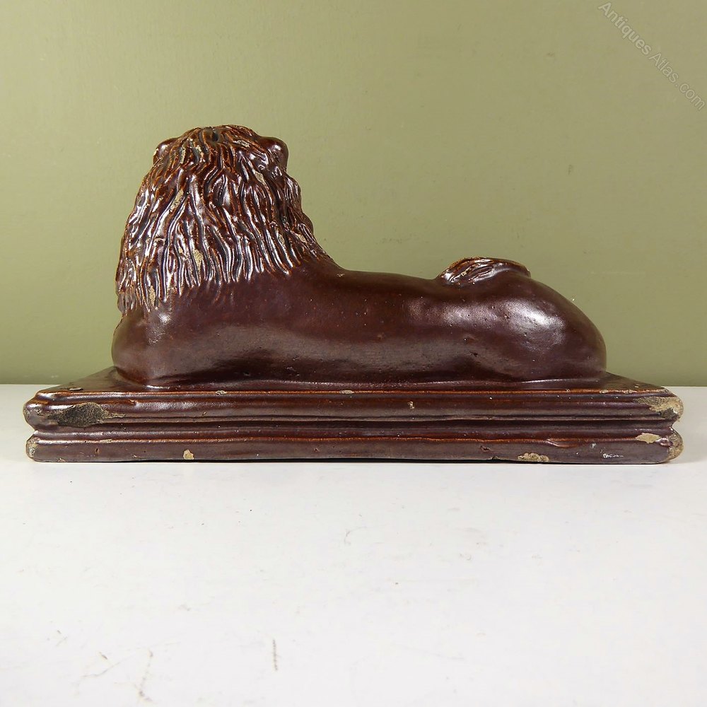 Antiques Atlas - Pair Of Salt Glazed Lions