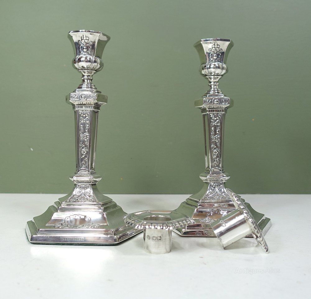 Antiques Atlas - Pair Of Silver Candlesticks 1897