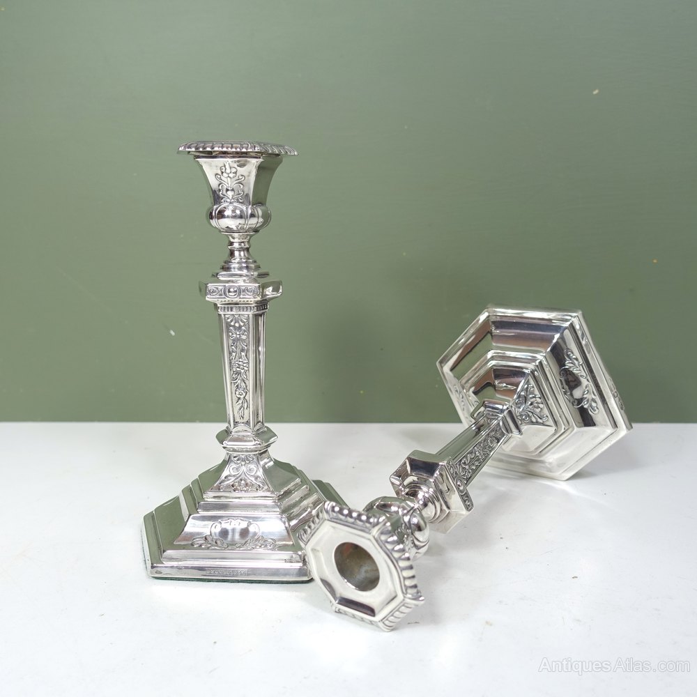 Antiques Atlas - Pair Of Silver Candlesticks 1897