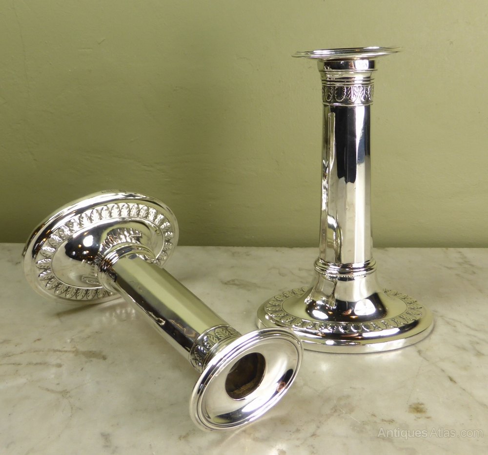 Antiques Atlas - Pair Of Silver Candlesticks 1906