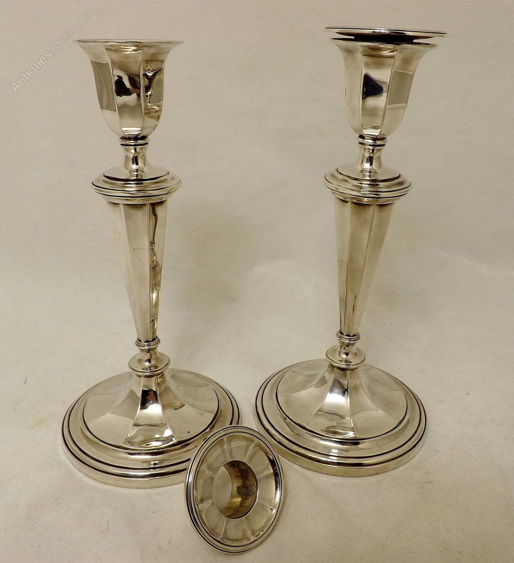 Antiques Atlas - Pair Of Silver Candle Sticks