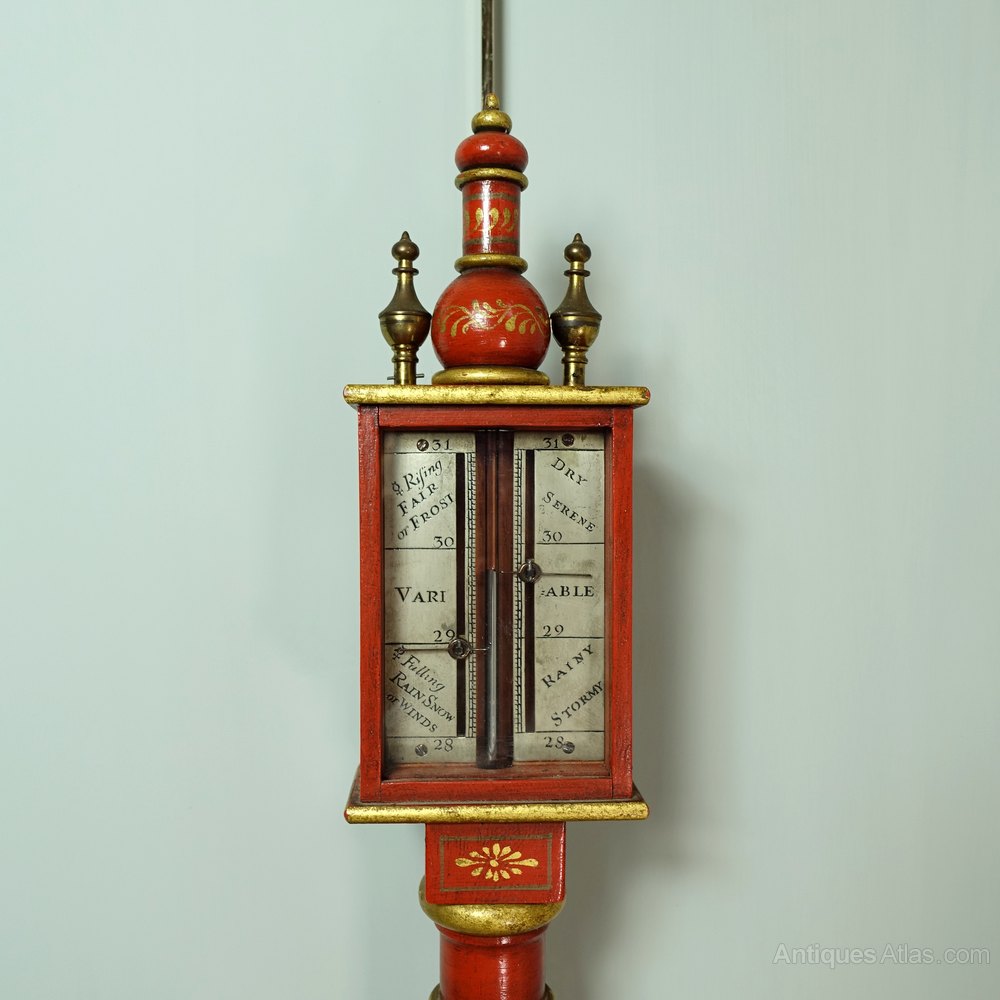 Antiques Atlas - Red Lacquer Barometer