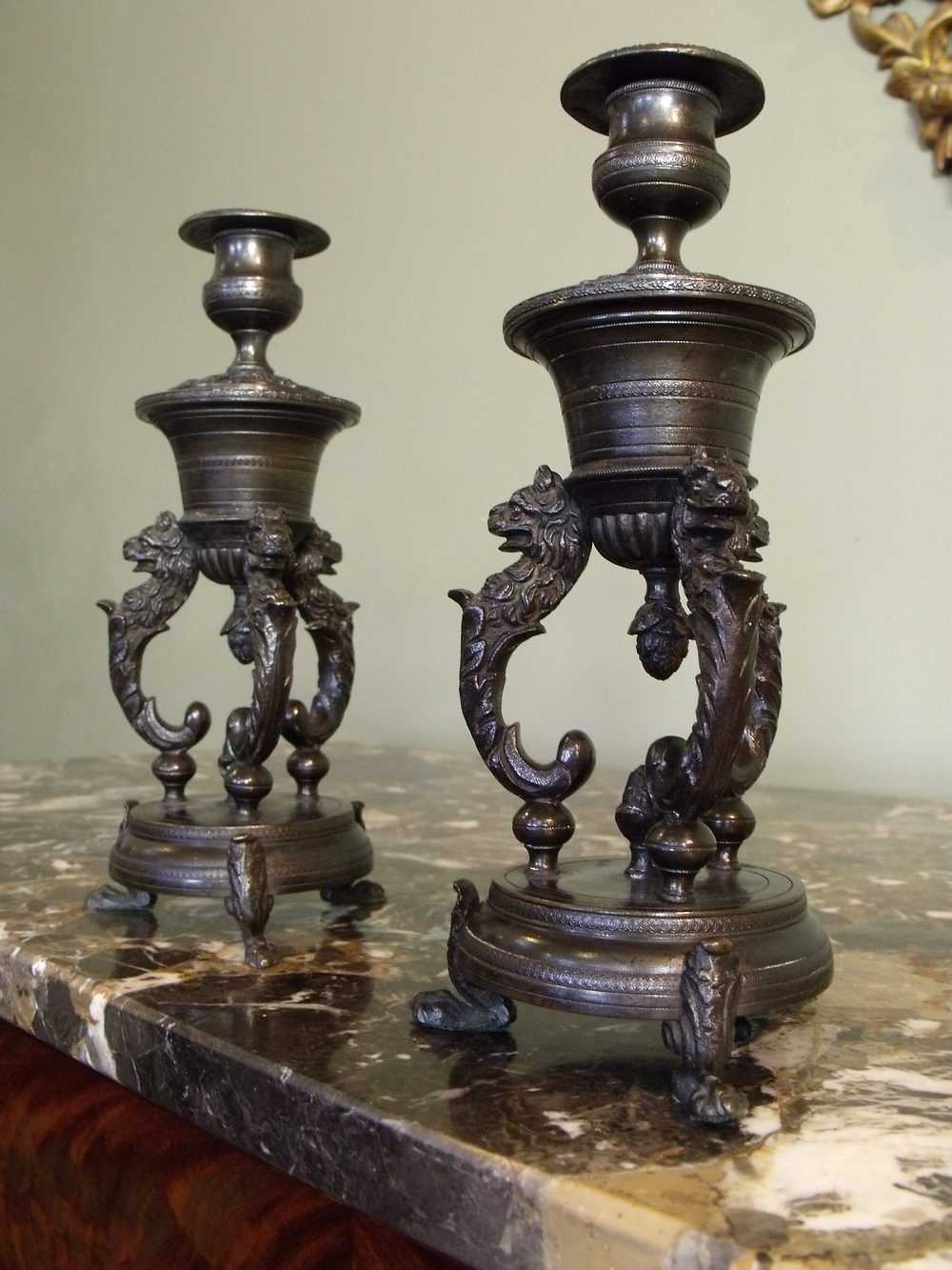 Antiques Atlas - Regency Bronze Candlesticks