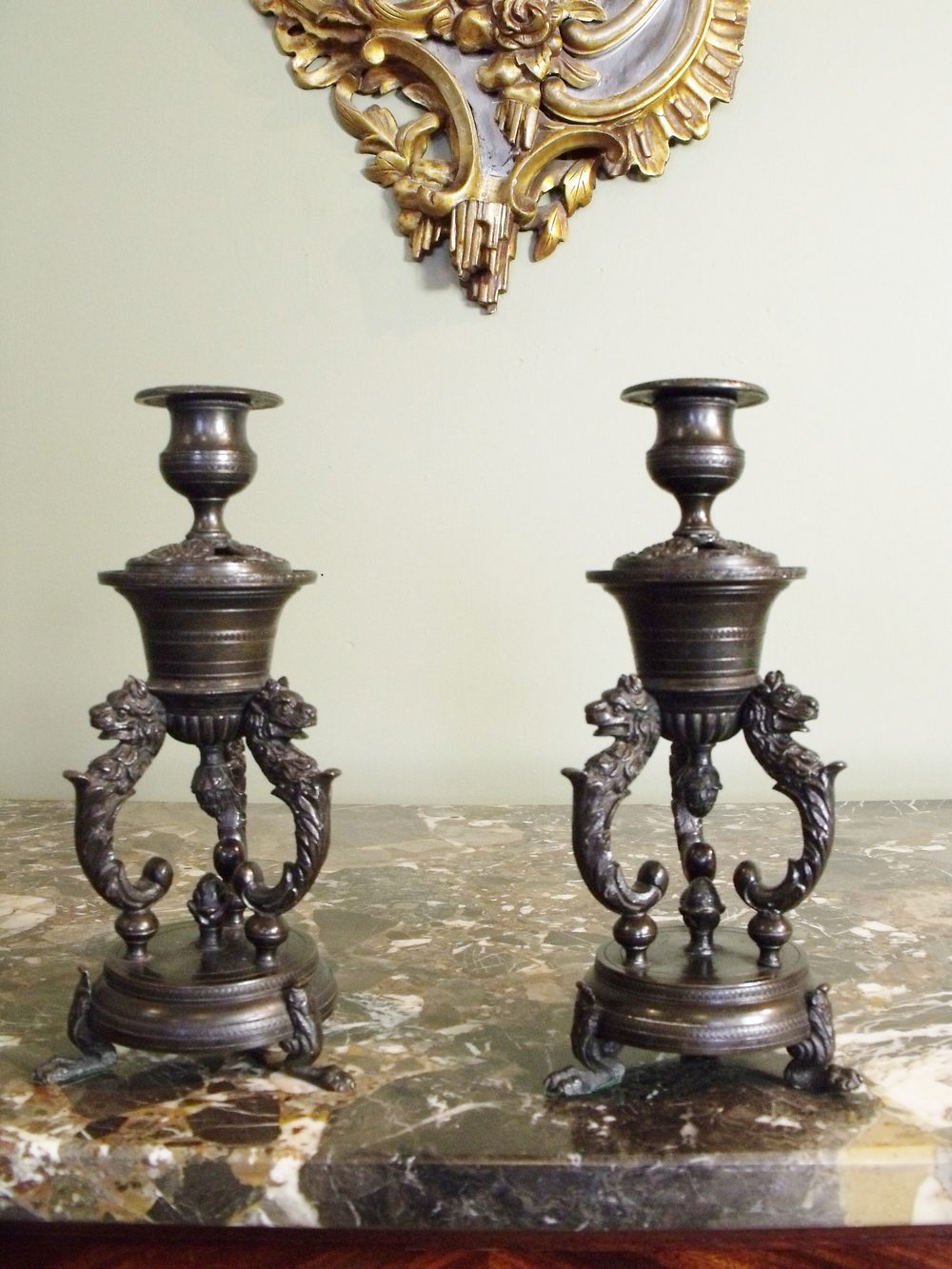 Antiques Atlas - Regency Bronze Candlesticks