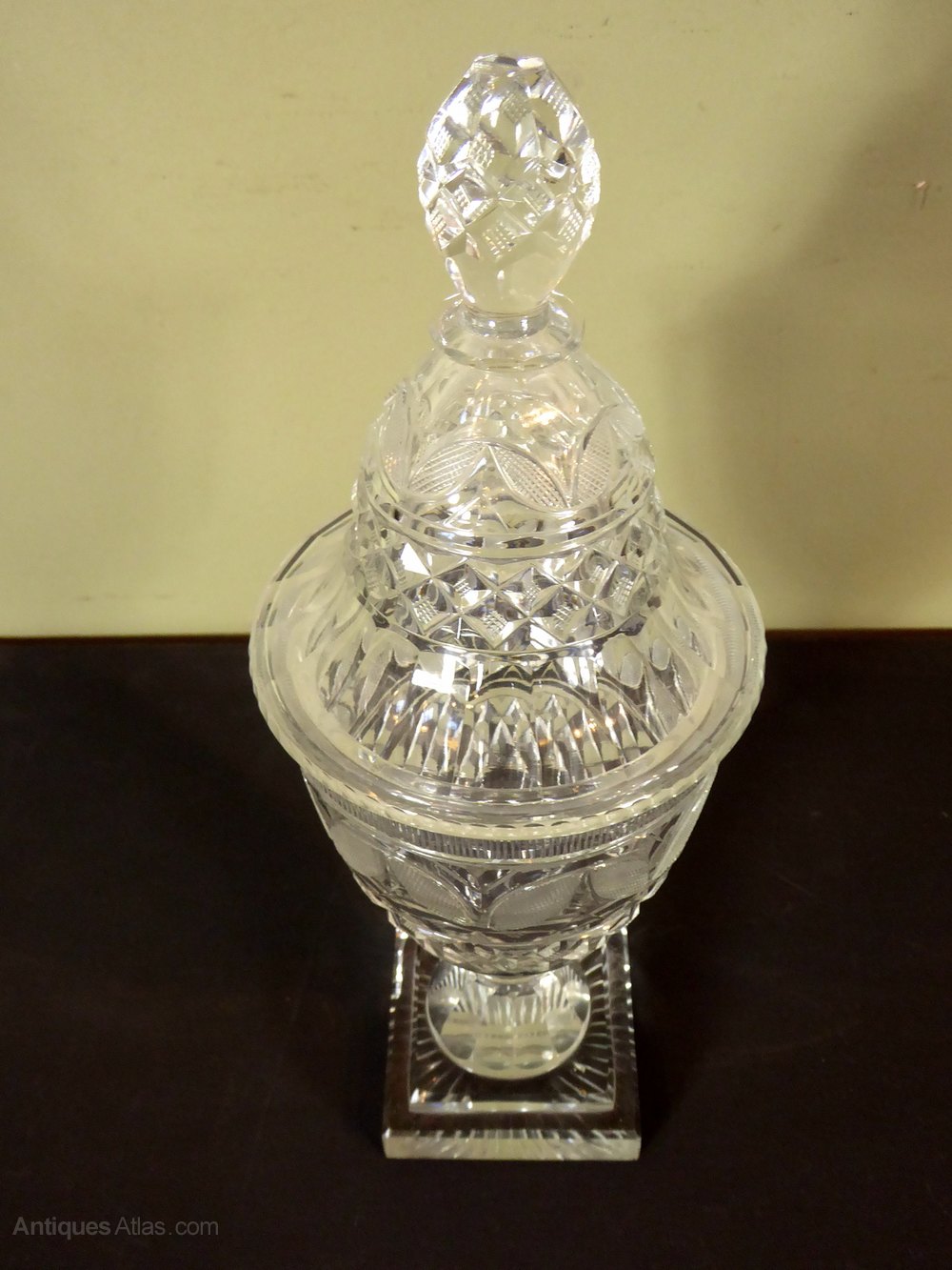 Antiques Atlas - Regency Cut Glass Vase & Cover