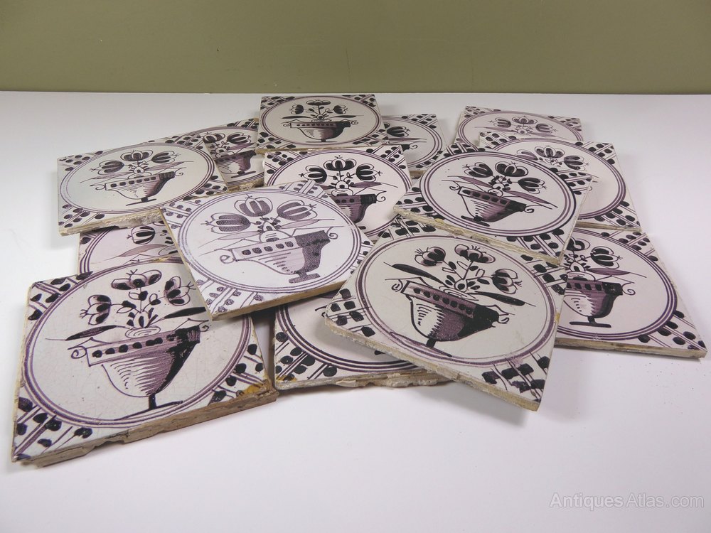 Antiques Atlas - Set Of 18th C Delft Tiles