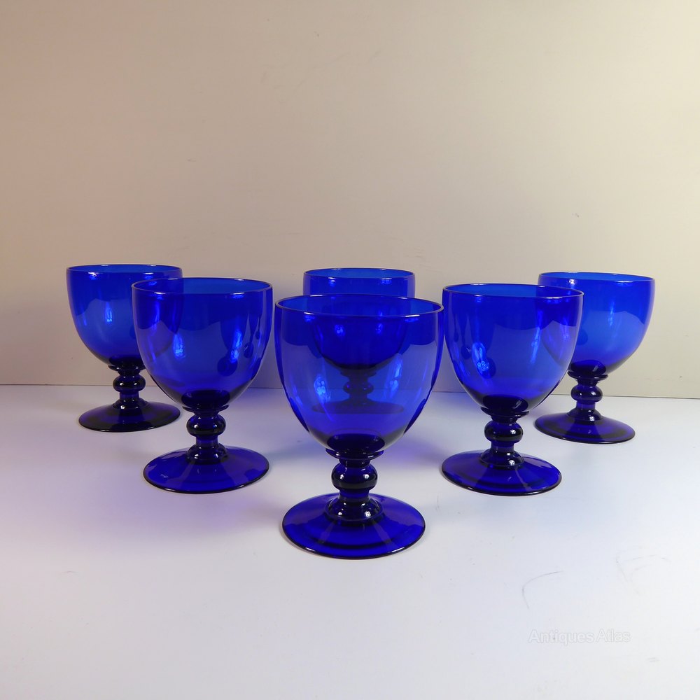 Antiques Atlas - Set Of Six 19th C Blue Glasses