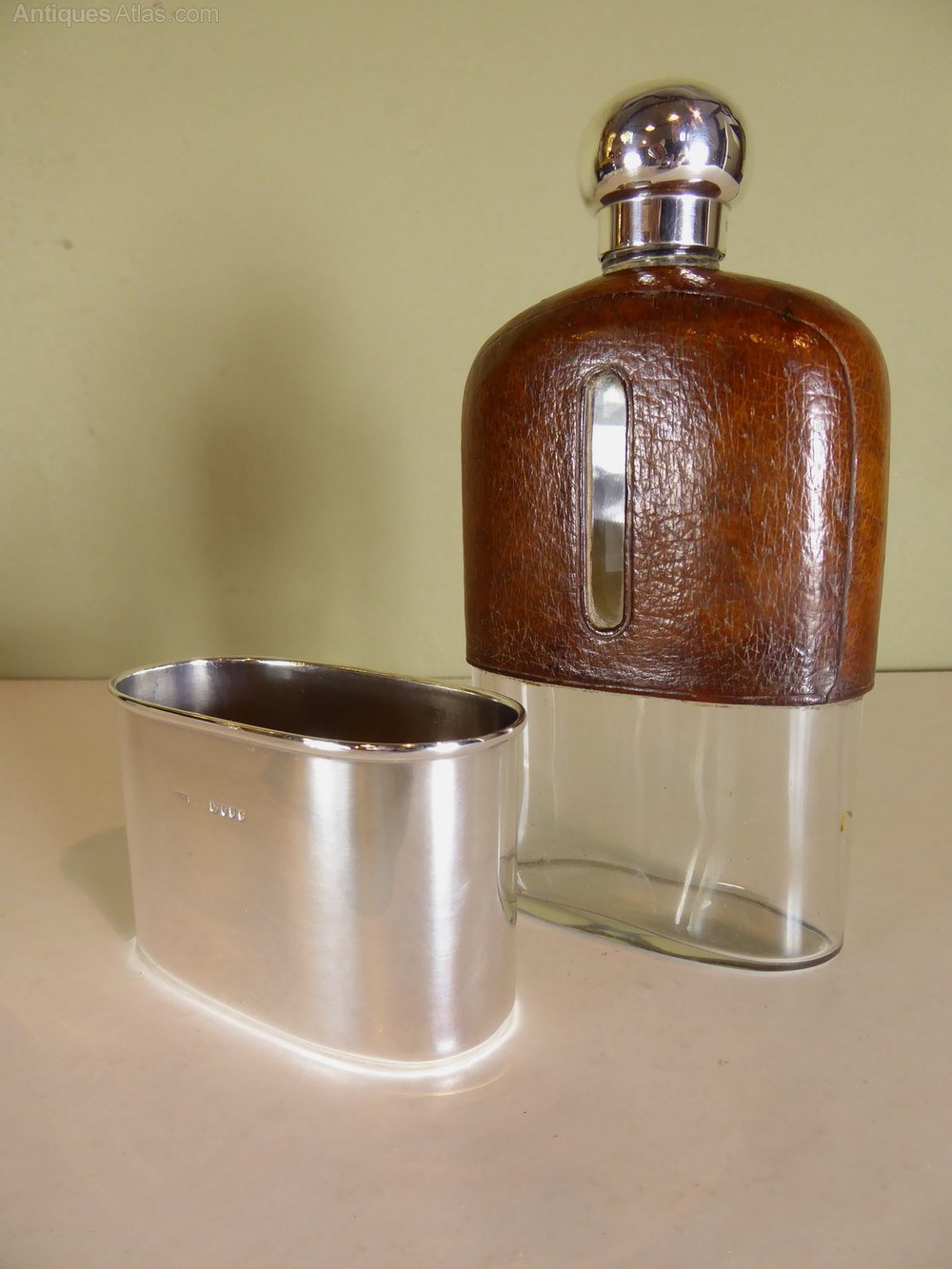 Antiques Atlas - Silver Hip Flask, London 1880