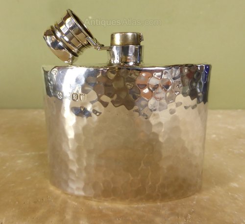 Antiques Atlas - Silver Hip Flask, London 1890