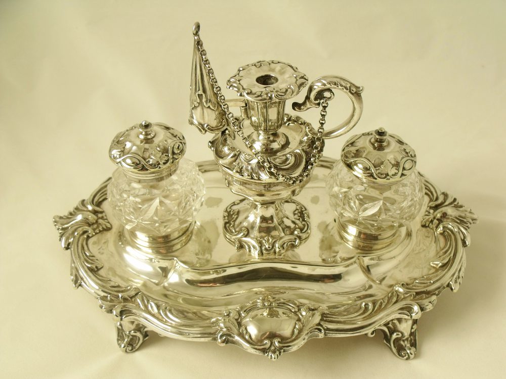 Antiques Atlas - Silver Plated Desk Set