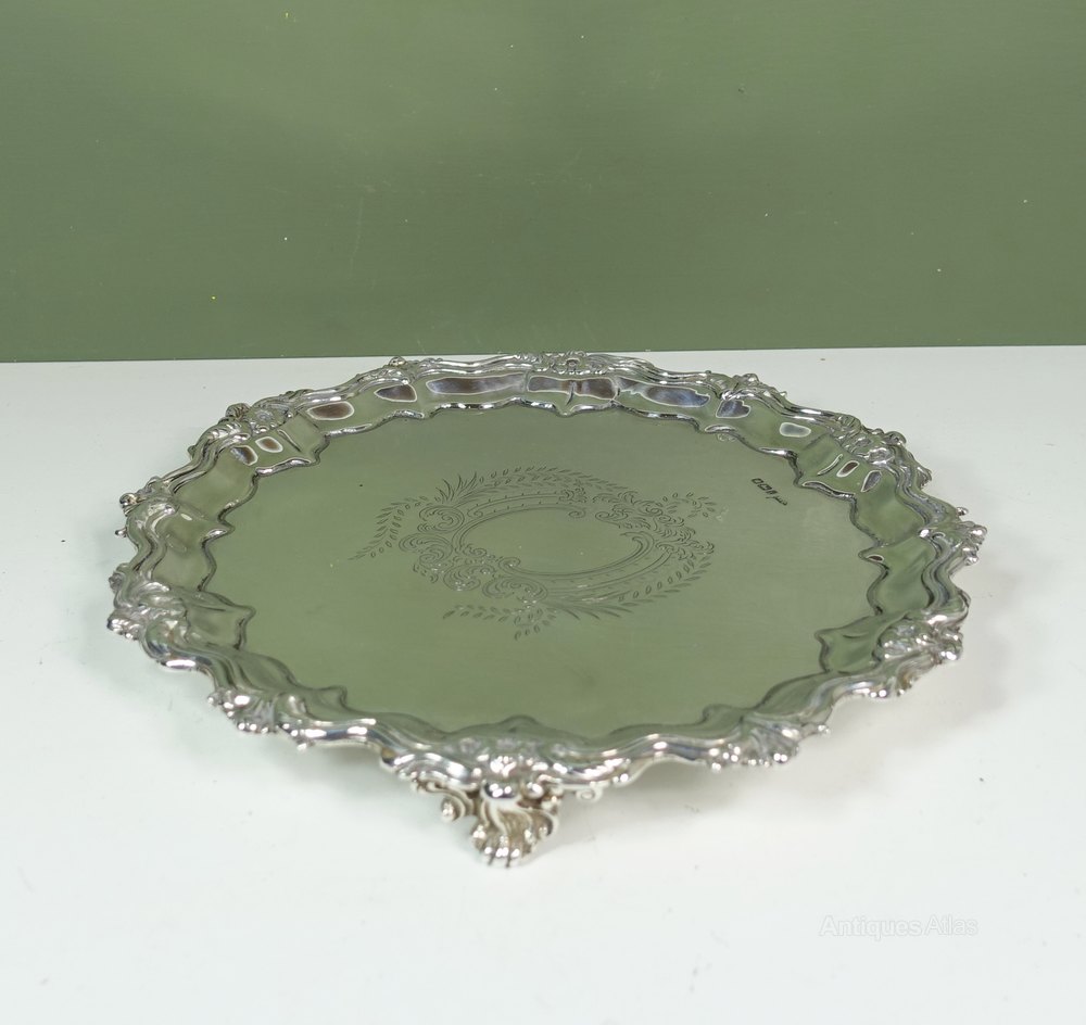 Antiques Atlas - Solid Silver Salver, Sheffield 1901