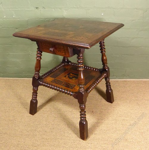 Unusual 19th C Inlaid Table - Antiques Atlas