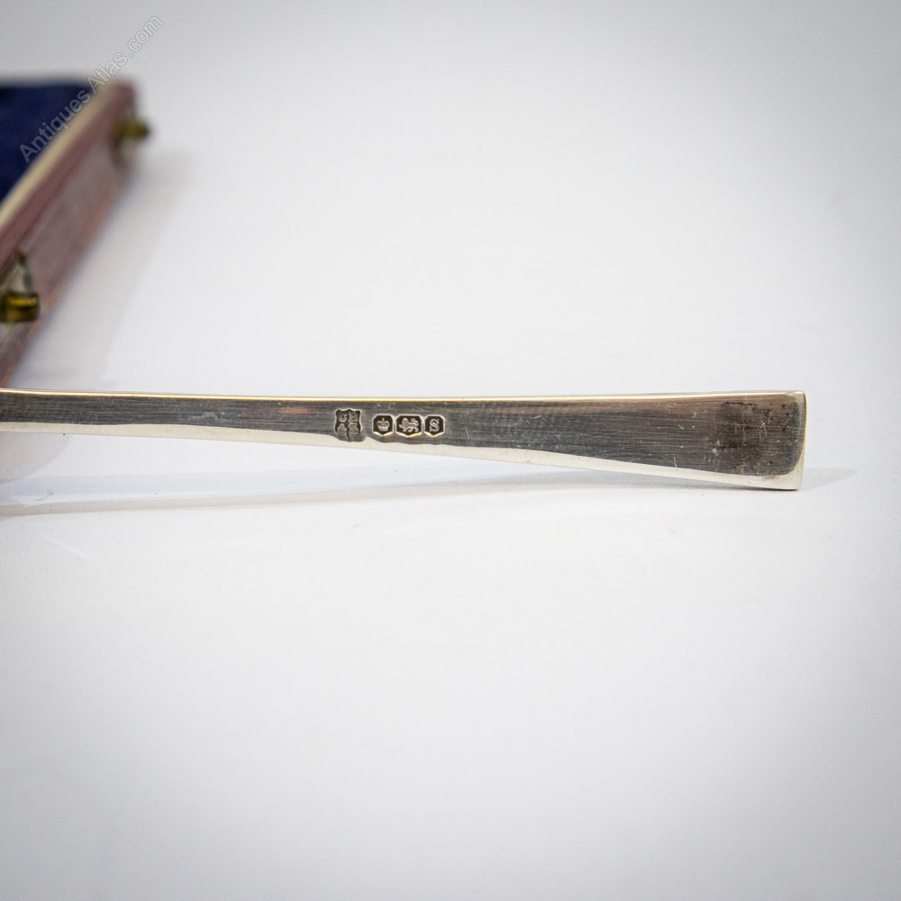 Antiques Atlas - Art Deco Set Of Silver And Enamel Spoons