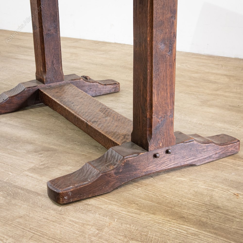 Arts And Crafts Limed Oak Refectory Table - Antiques Atlas