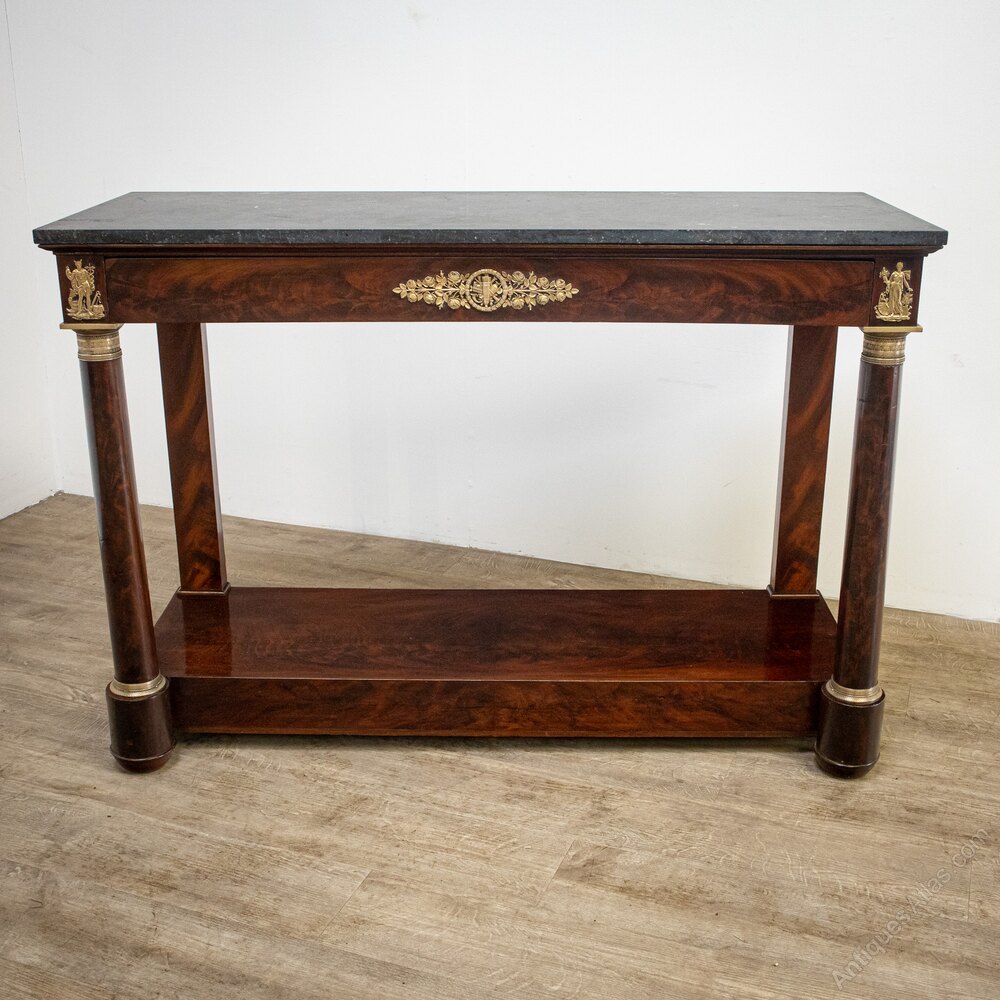 Empire Style Console Table With Marble Top - Antiques Atlas