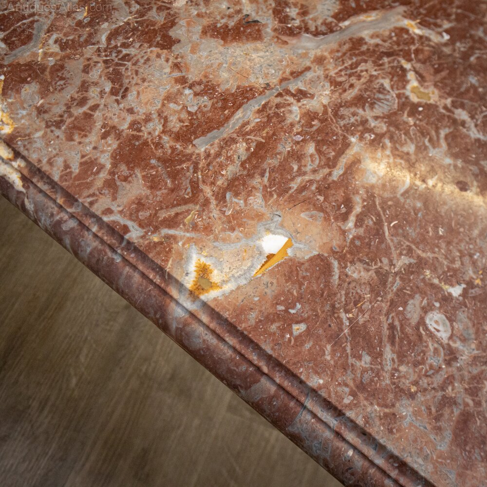 French Bleached Oak Marble Topped Centre Table - Antiques Atlas