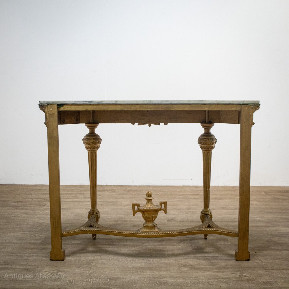 Gilt Neoclassical Console Table With Marble Top - Antiques Atlas