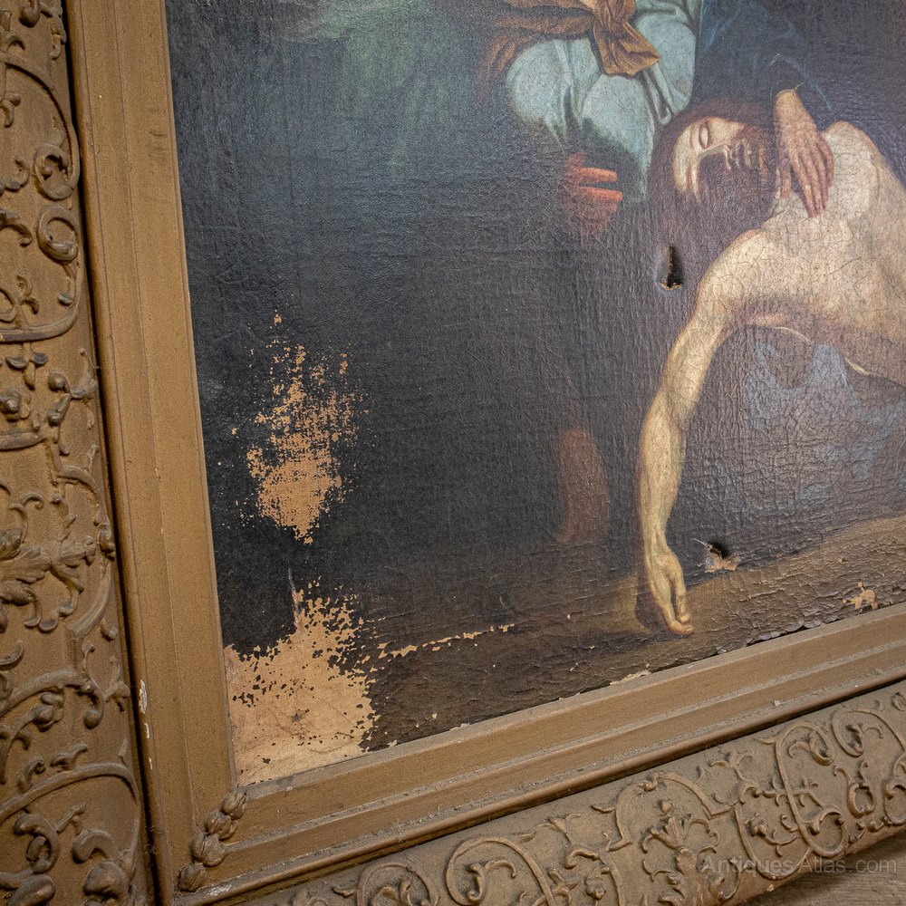 Antiques Atlas - Large Oleograph Of ‘The Dead Christ Mourned’