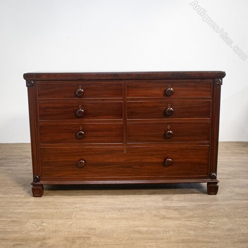 Low Bank Of Deep Mahogany Drawers as343a4443 / S4DZST3090 - Antiques Atlas
