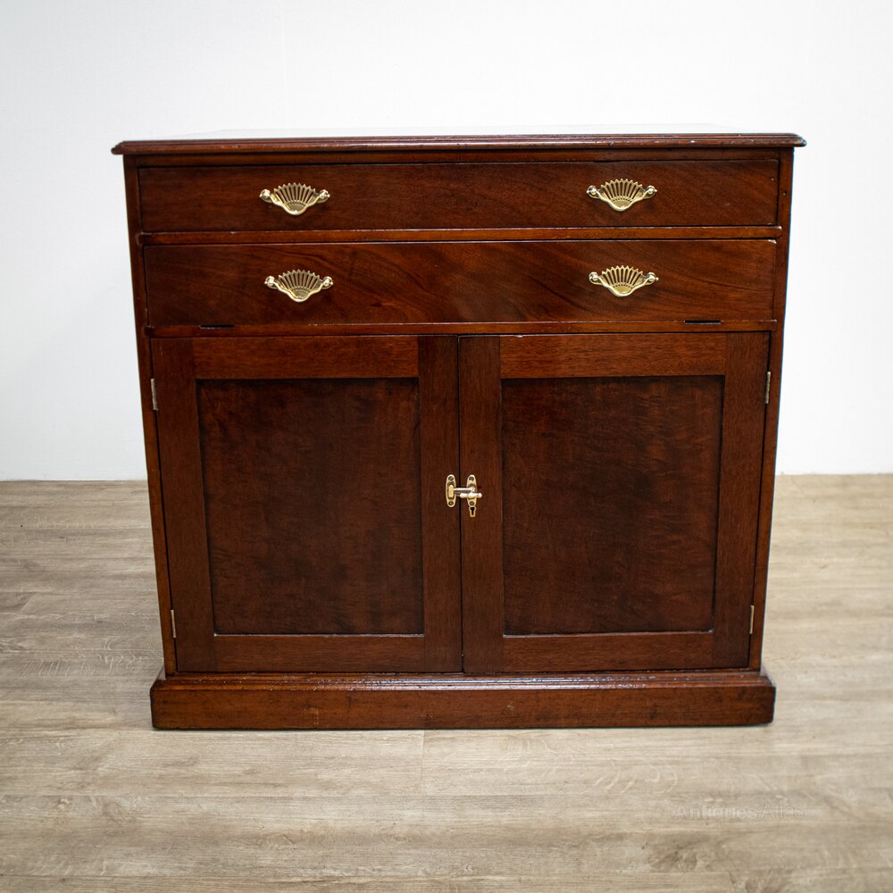 Mahogany Cupboard W/ Architect Plan Drawers - Antiques Atlas