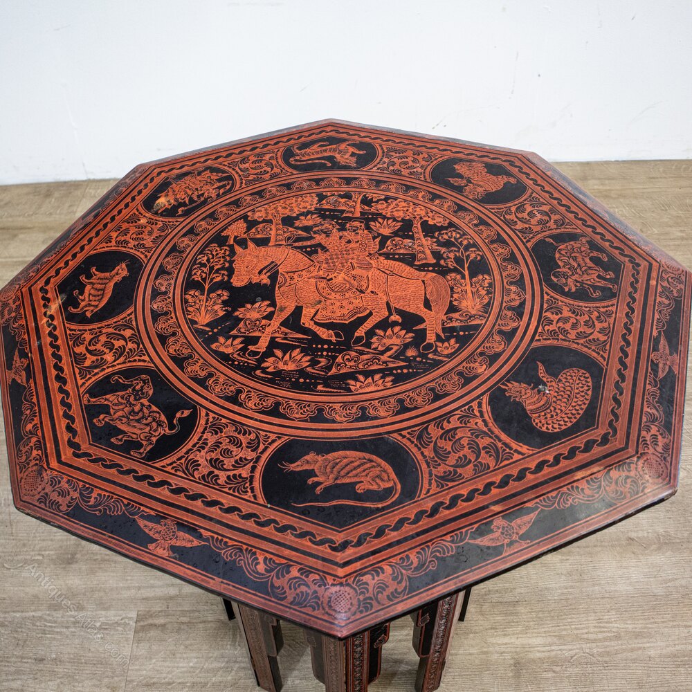 Octagonal Indian Folding Occasional Chai Table - Antiques Atlas