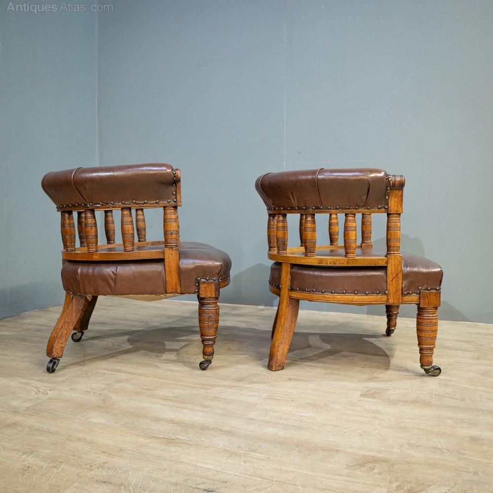 Pair Of Library Chairs - Antiques Atlas