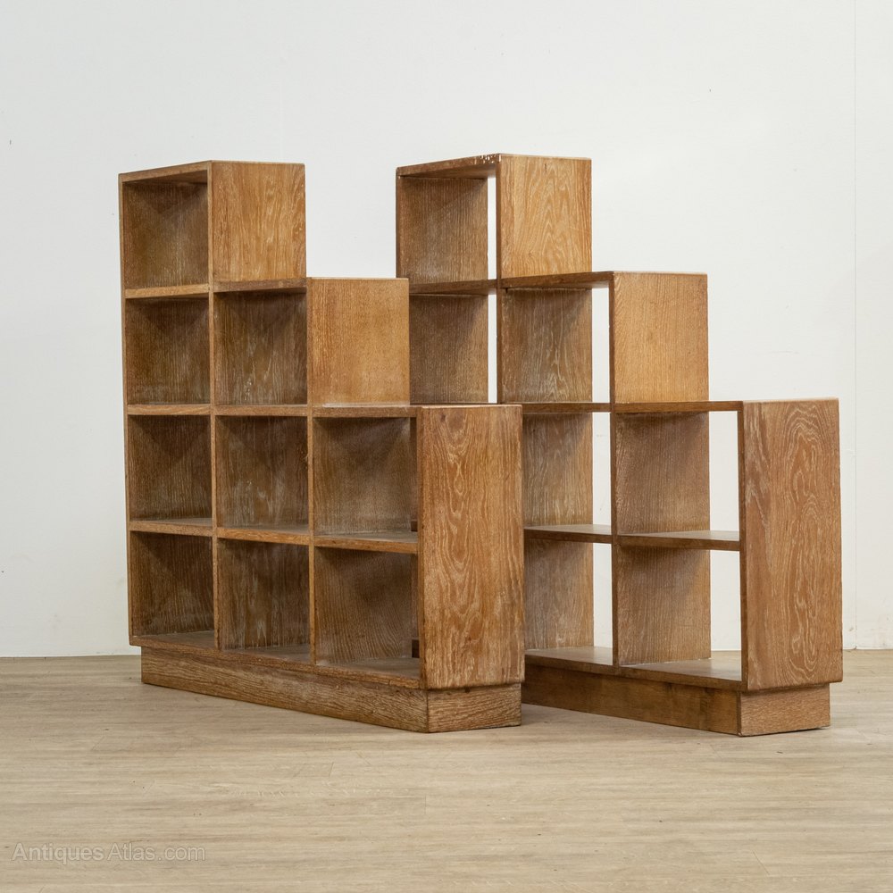 Pair Of Stepped Storage Bookcases - Antiques Atlas