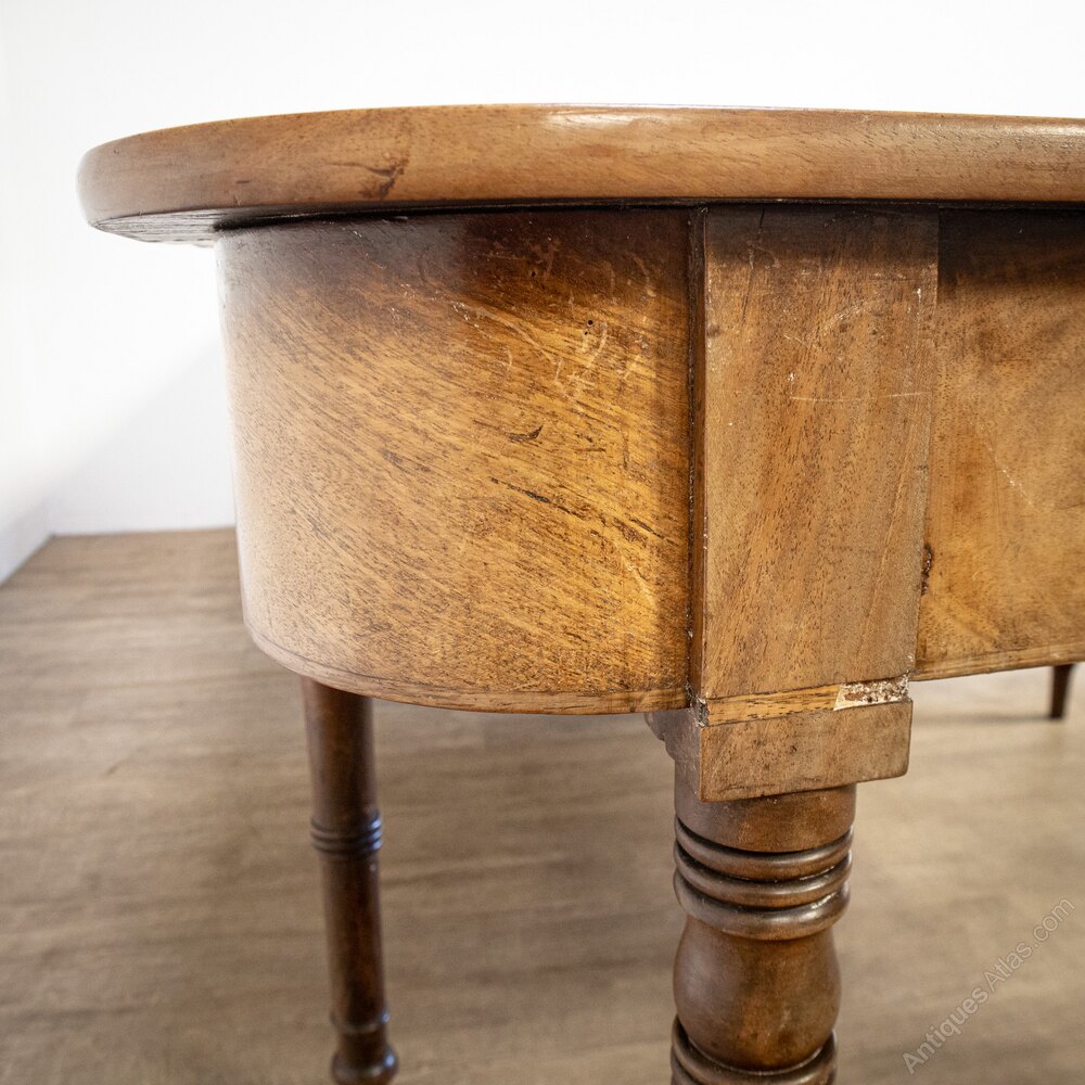 Regency Mahogany ‘D’ End Dining Table - Antiques Atlas