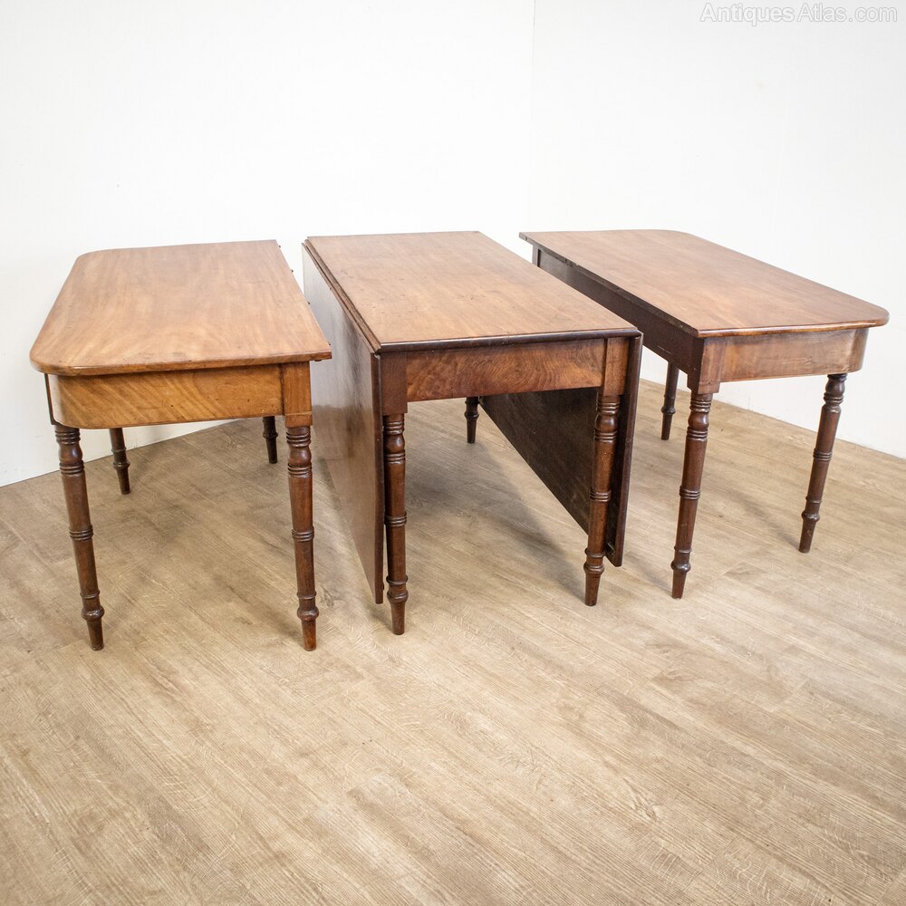 Regency Mahogany ‘D’ End Dining Table - Antiques Atlas