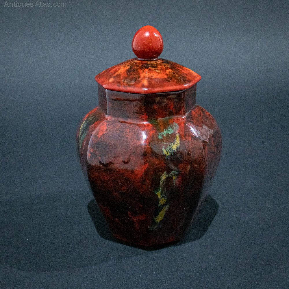 Antiques Atlas - Royal Doulton Sung Ware Flambe Tea Caddy