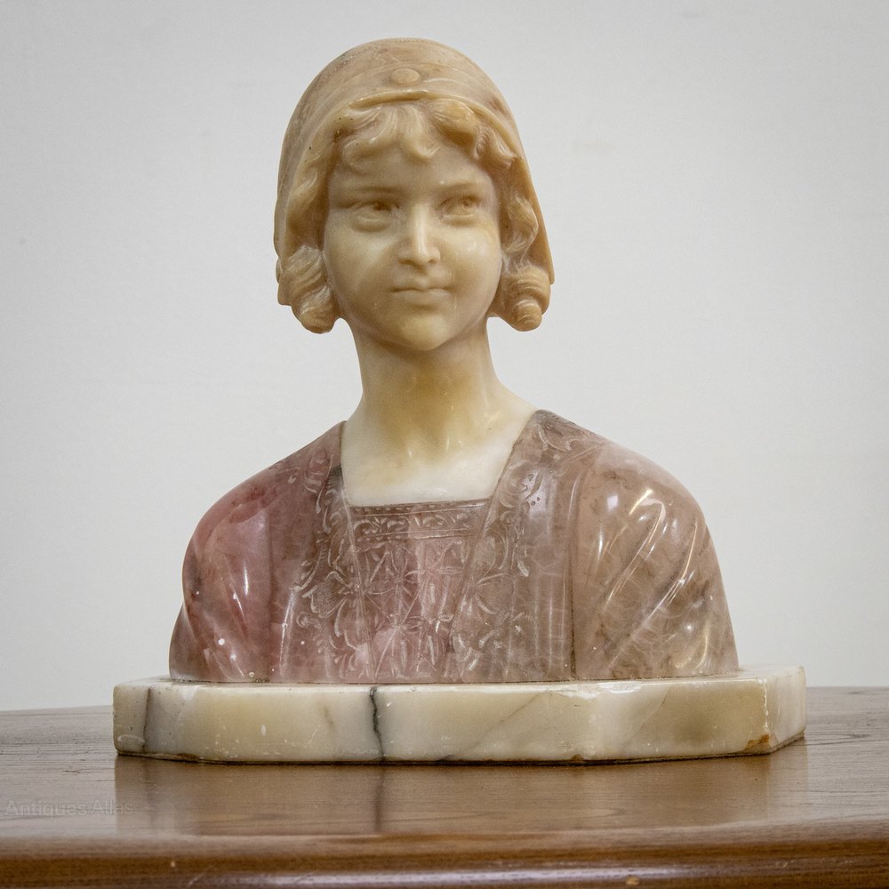 Antiques Atlas - Small Marble Bust Of Young Woman