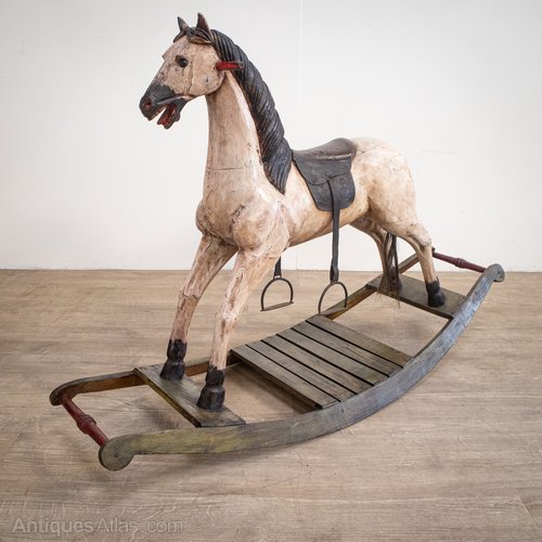Antiques Atlas - Small Vintage Wooden Rocking Horse