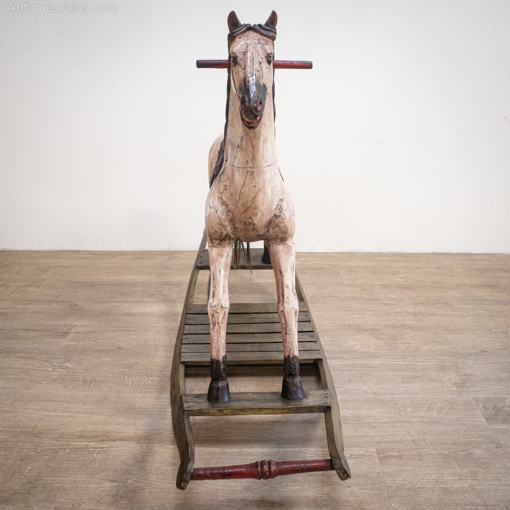 Antiques Atlas - Small Vintage Wooden Rocking Horse