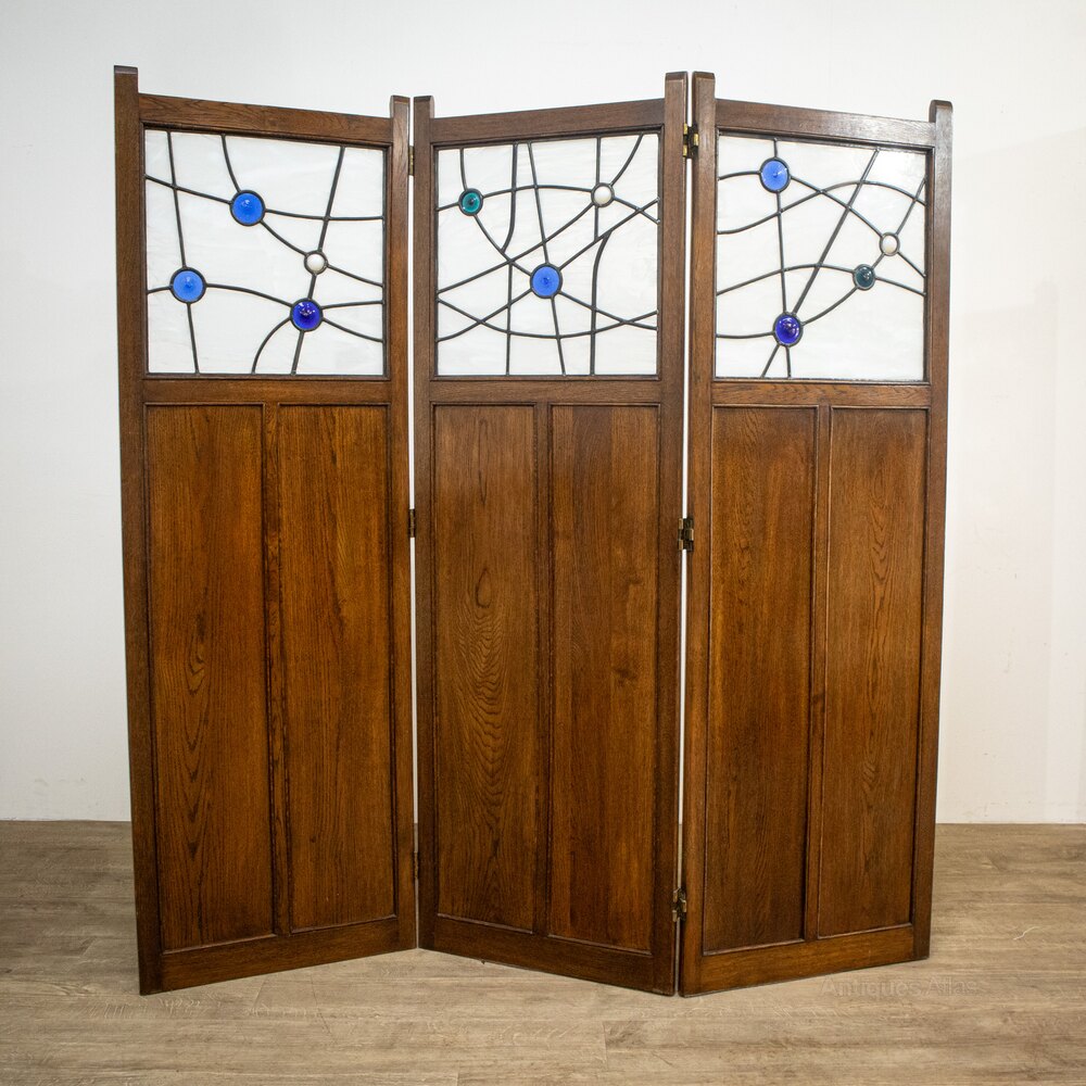Stained Glass & Oak Screen - Antiques Atlas