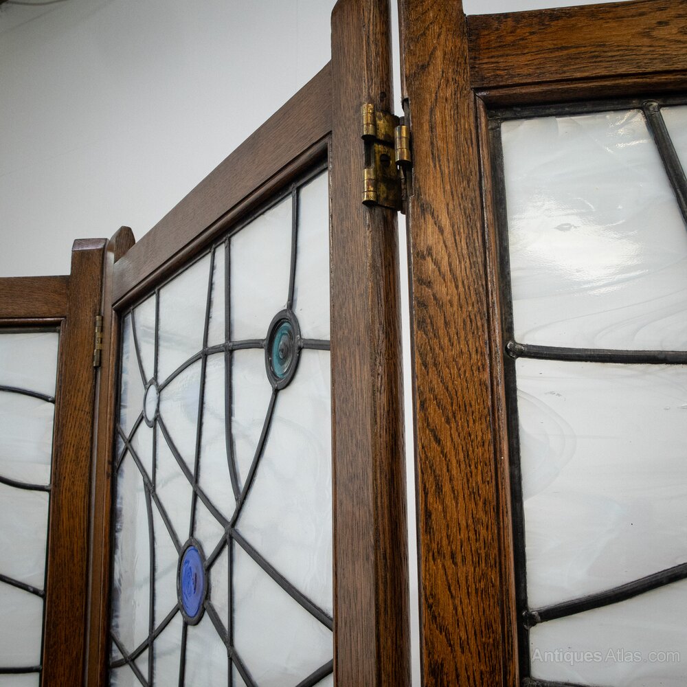 Stained Glass & Oak Screen - Antiques Atlas