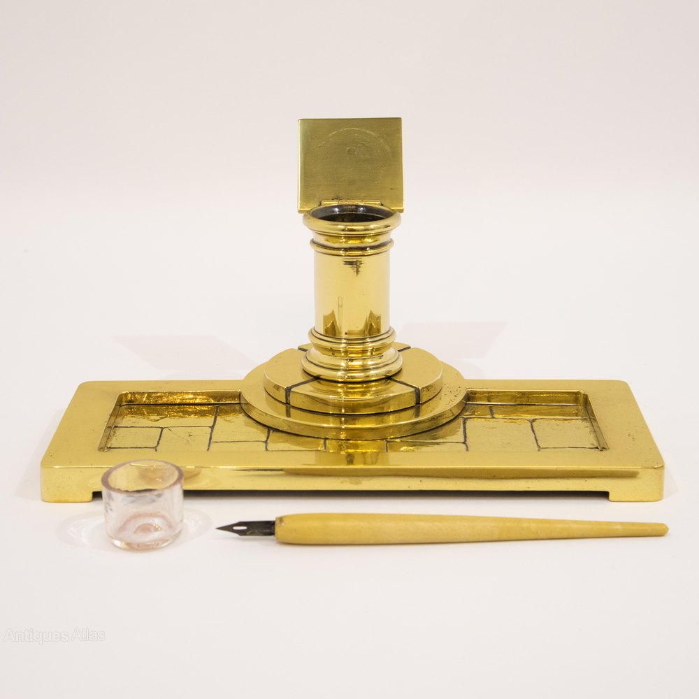 Antiques Atlas - Brass Inkstand In The Form Of A Sundial By William Tonks