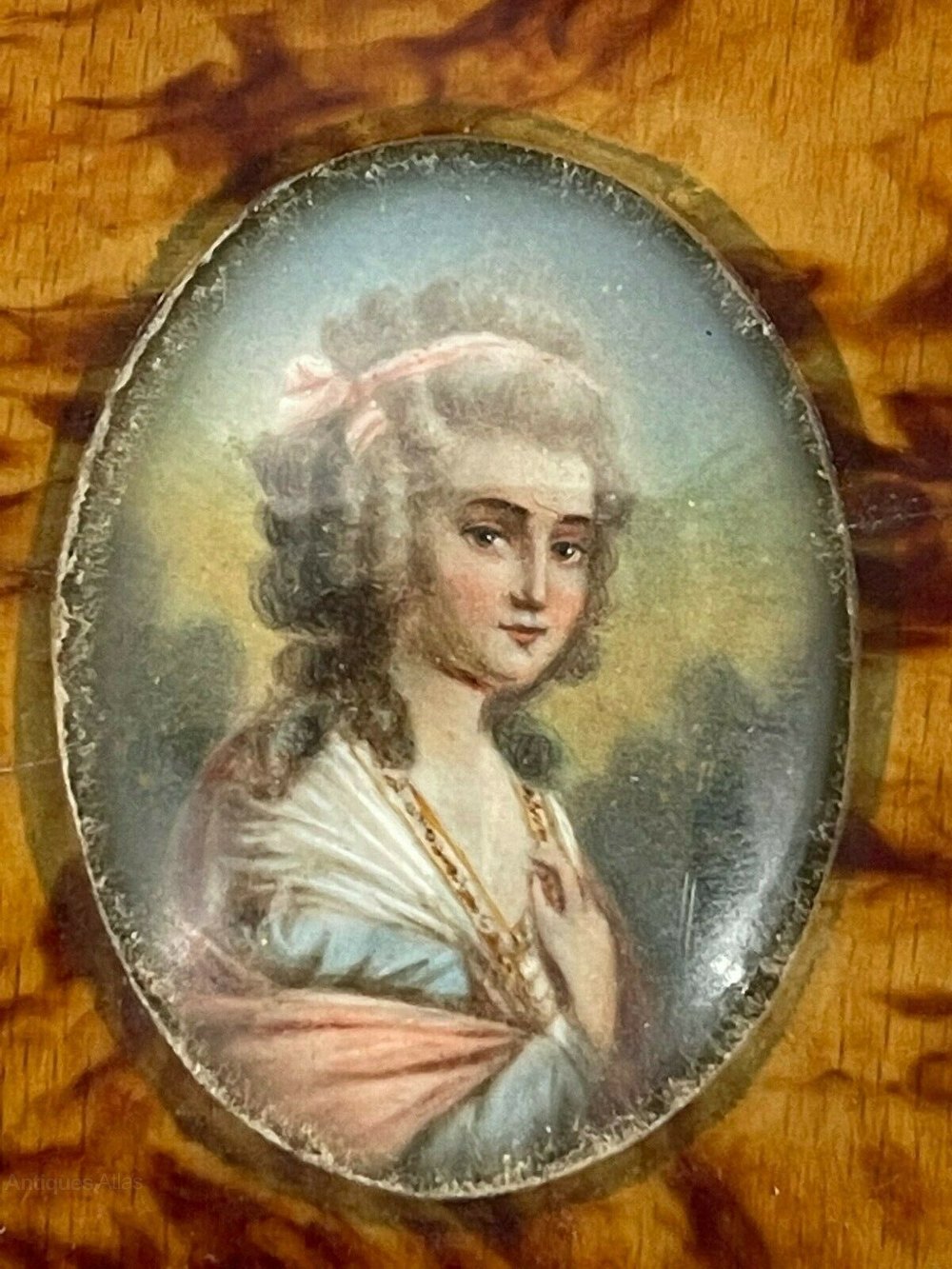 Antiques Atlas - Miniature Picture Painting Victorian Lady Signed