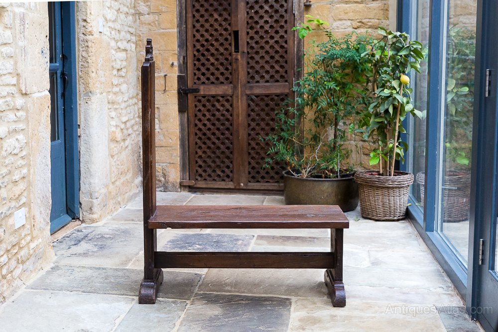 Gothic Revival Carved Oak Bench - Antiques Atlas