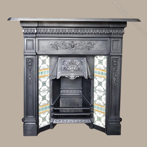 Antiques Atlas - Antique Victorian Combination Tiled Fireplace as761a098