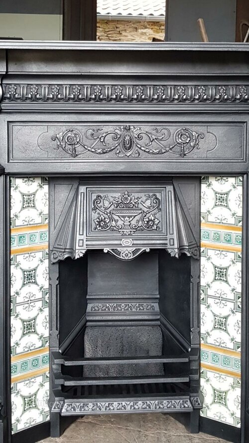 Antiques Atlas - Antique Victorian Combination Tiled Fireplace as761a098