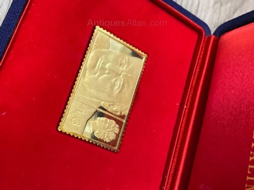 Antiques Atlas - 18ct Gold Postage Stamps, Sir Winston Churchill as824a1632