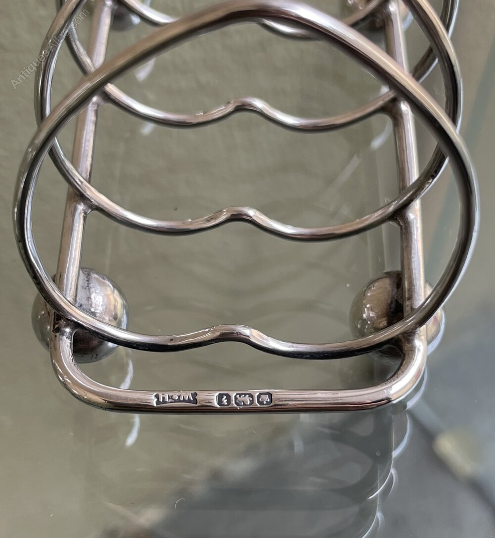 Antiques Atlas - Pair Heart Shaped Silver Toast Racks as824a2978