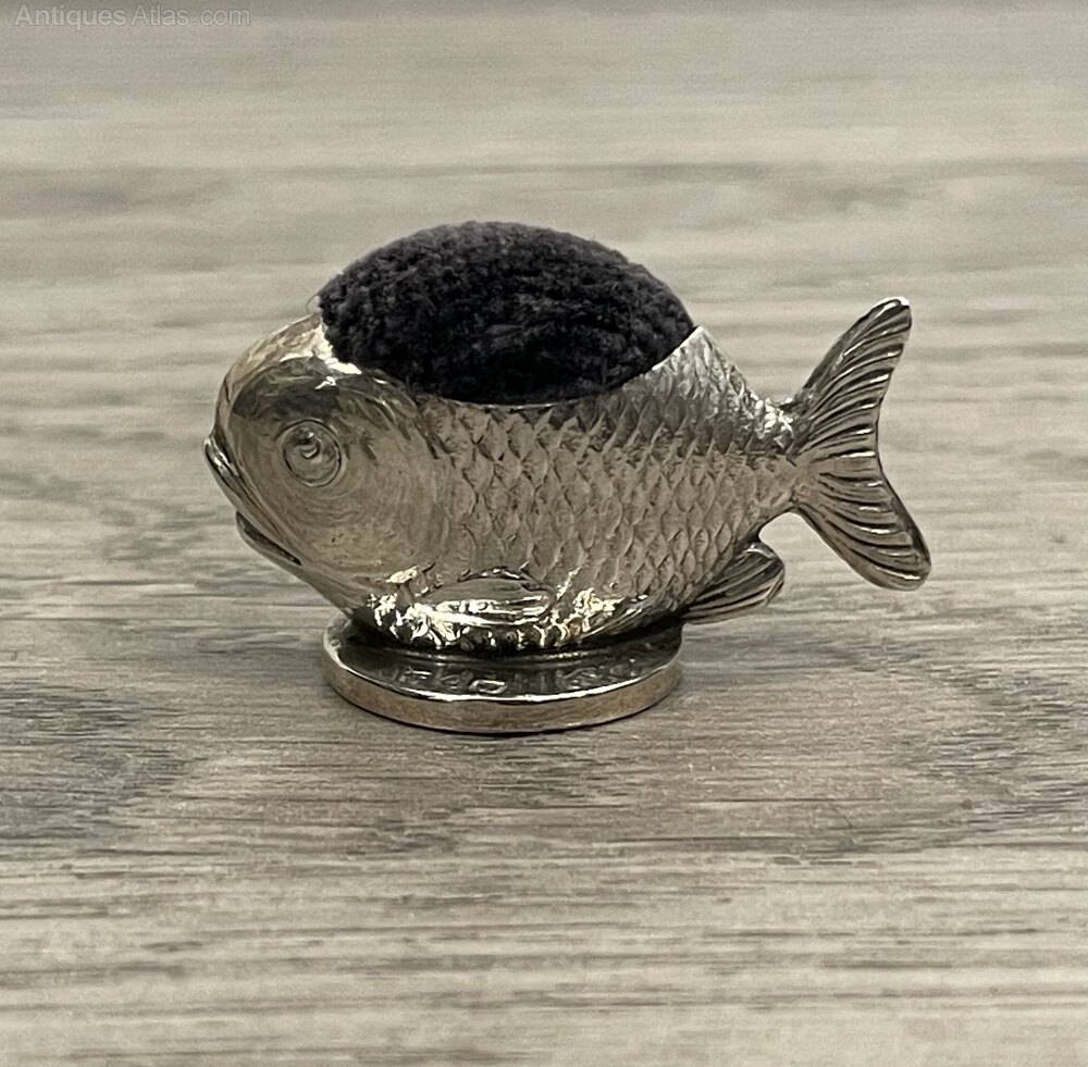 Antiques Atlas - Sampson Mordan Fish Pin Cushion Seal Combination ...