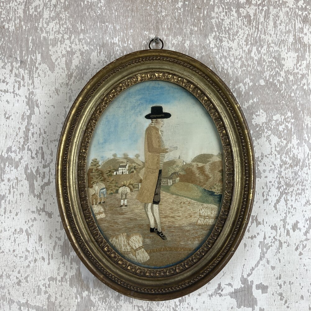 Antiques Atlas - A Pair Of Naïve Regency Silk-work Pictures as1110a078