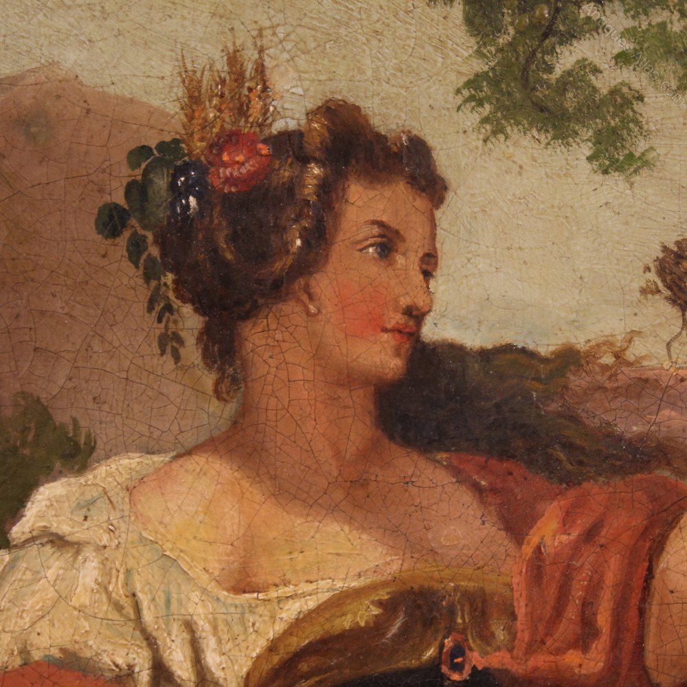 Antiques Atlas - 19th Century Oval Painting, Allegory Of Spring