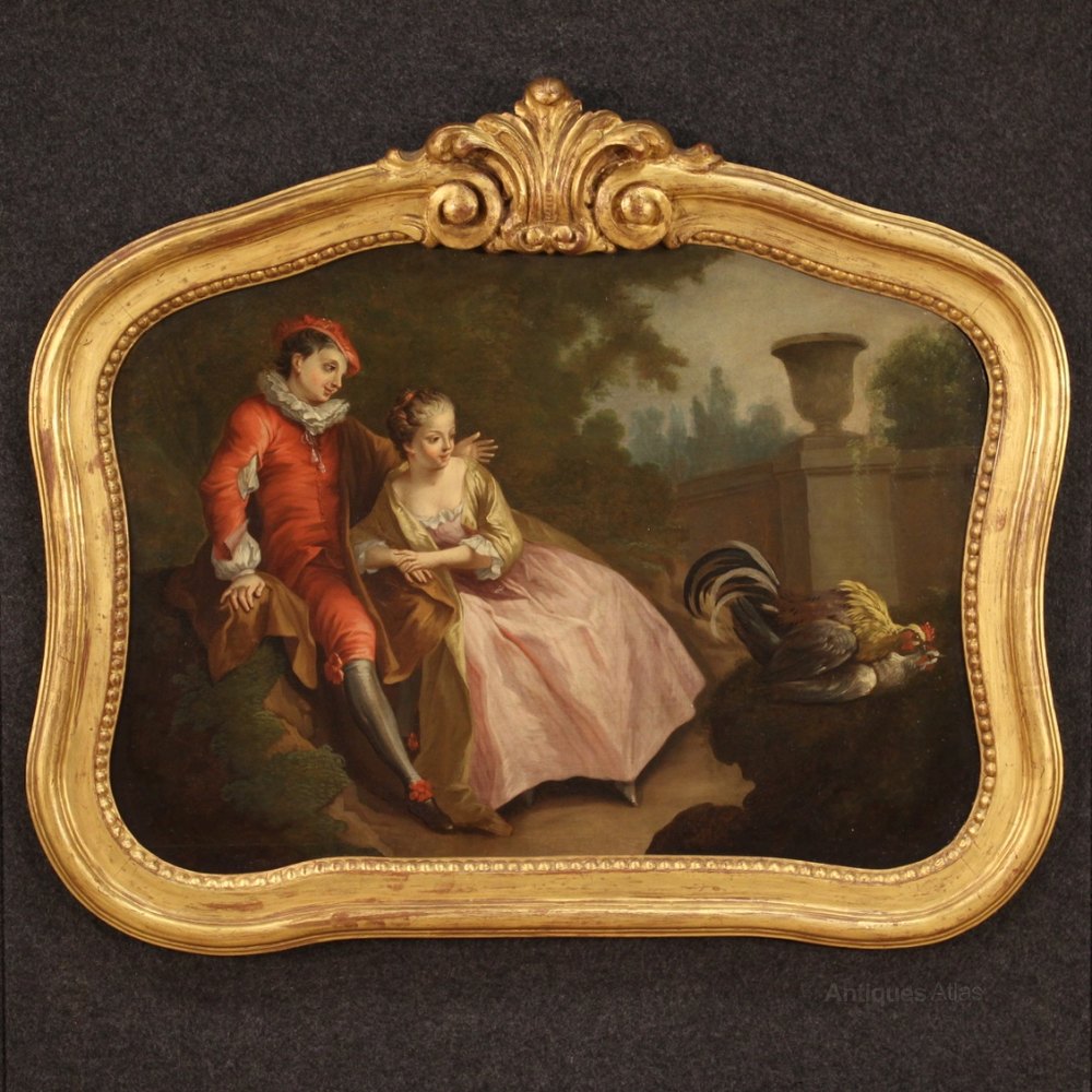 Antiques Atlas - Antique French Rococo Painting From 18th Century