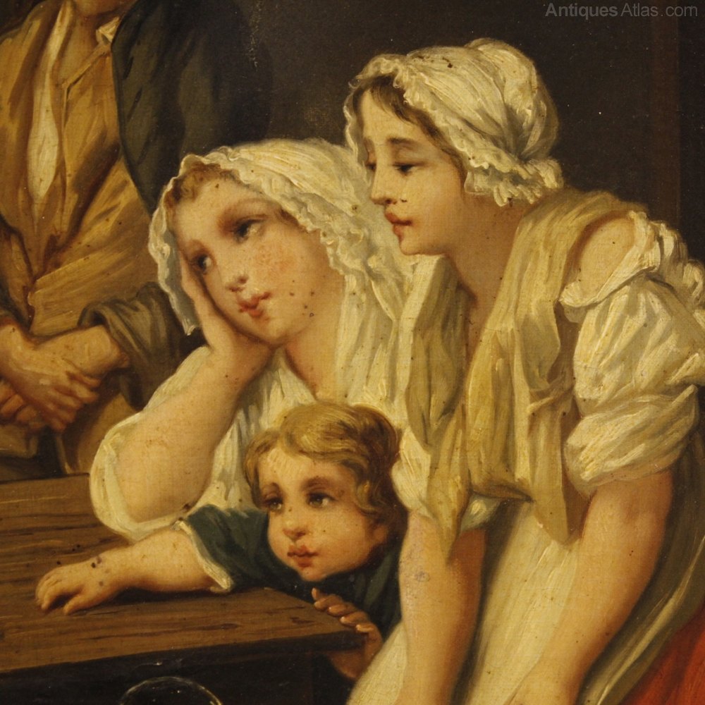 Antiques Atlas - Antique French Interior Scene Painting