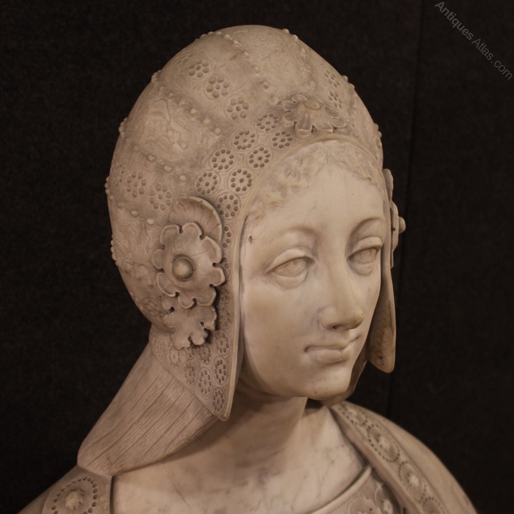 Antiques Atlas - Antique Italian Bust Marble Depicting A Noble Lady