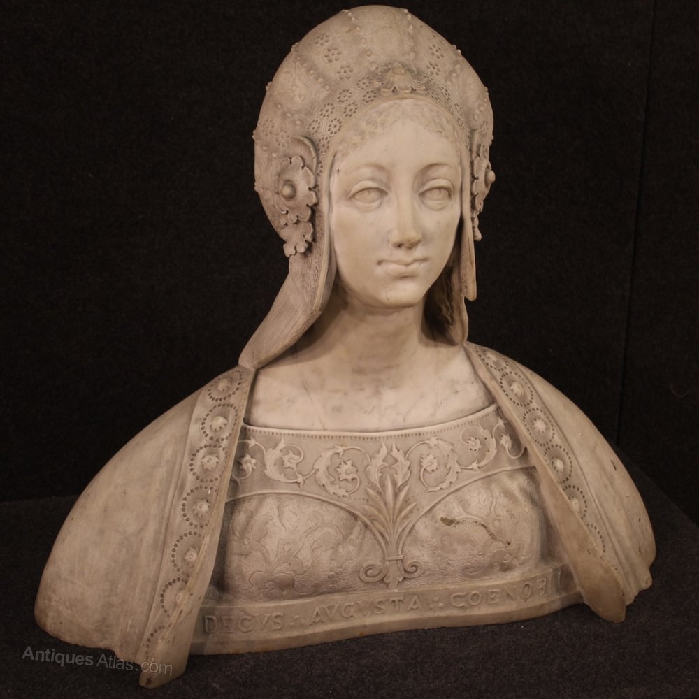 Antiques Atlas - Antique Italian Bust Marble Depicting A Noble Lady